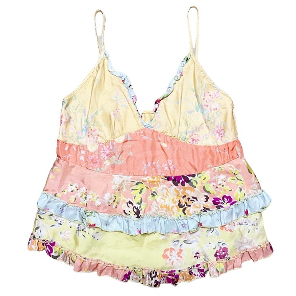 Johnny Was | Tops | Johnny Was Floral Tiered Cottagecore Silk Tank Top ...
